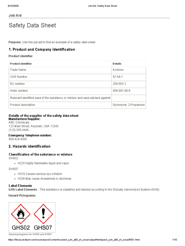 Safety Data Sheet: 1. Product and Company Identification | PDF ...