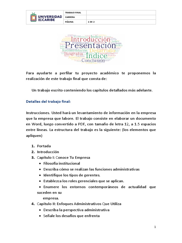 Esquema Trabajo FInal ADE-101 | PDF | Business | Science