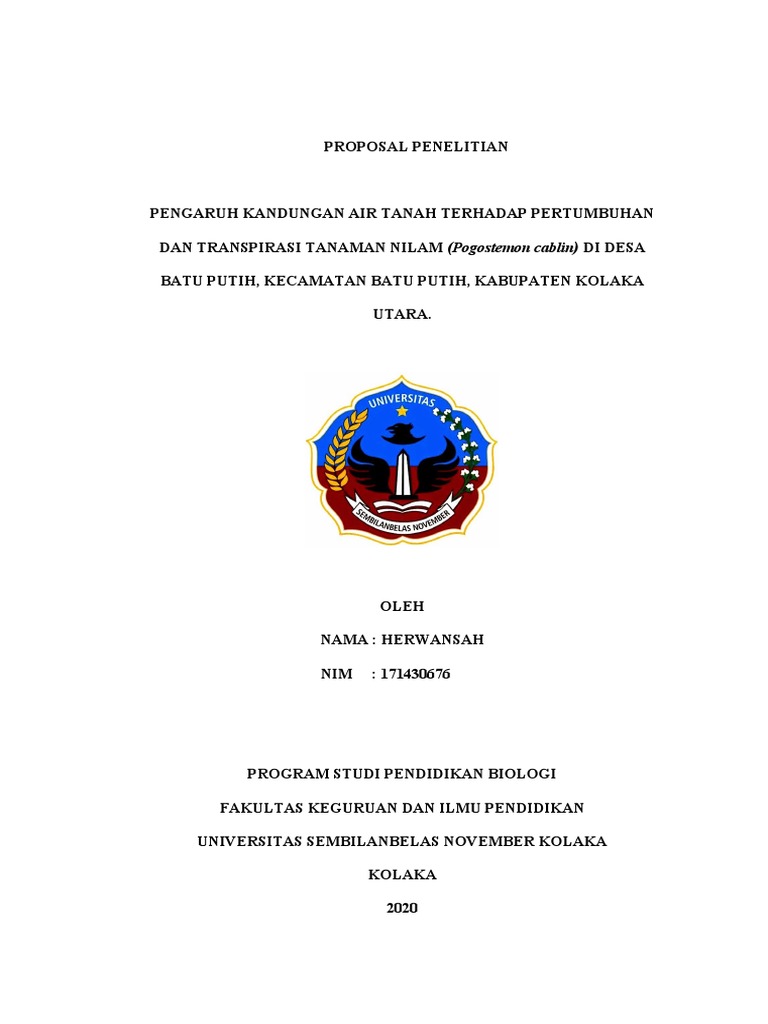 Proposal Penelitian | PDF | Sains & Matematika