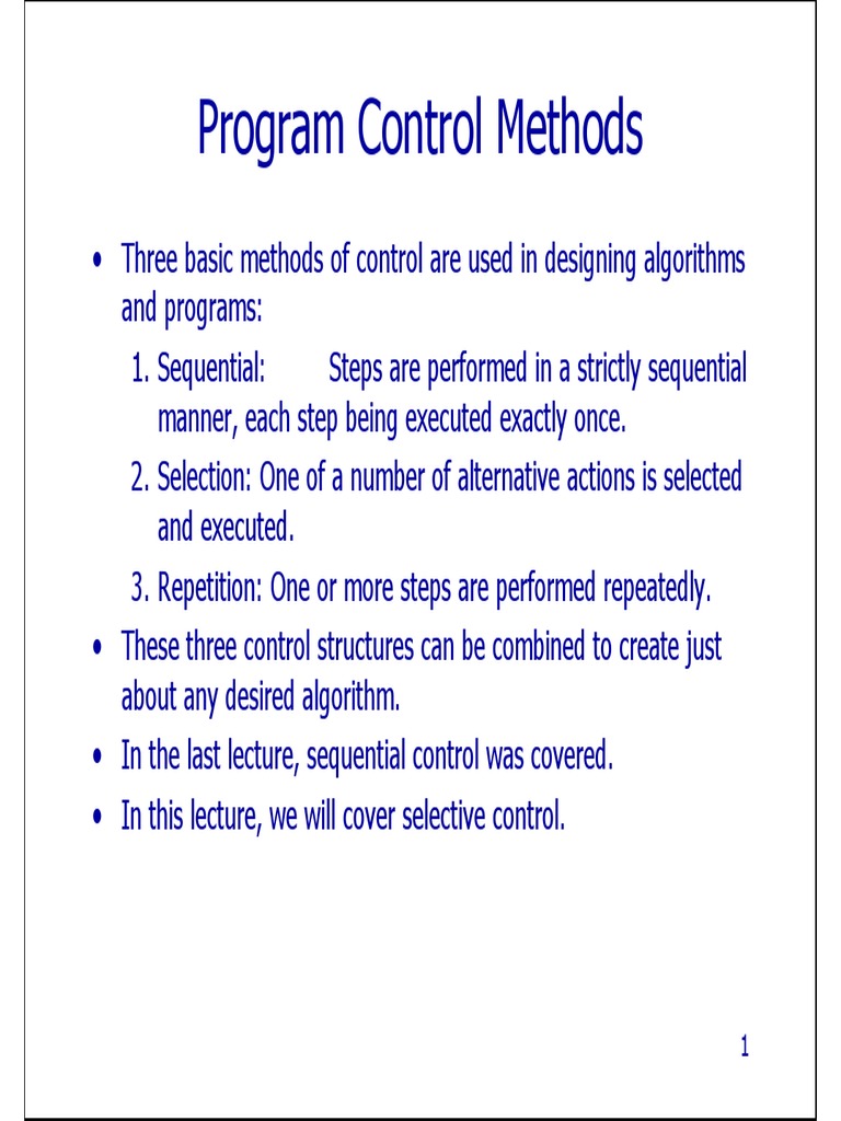 Program Control Methods | PDF | Computer Programming | Theoretical Computer Science