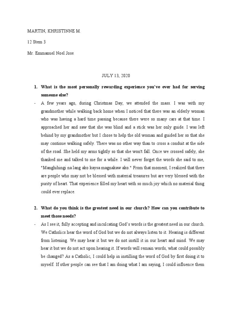 What Is The Most Personally Rewarding Experience You've Ever Had For ...