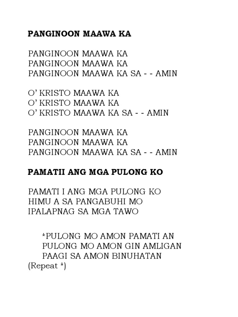 Panginoon Maawa Ka (Choir Copy) | PDF