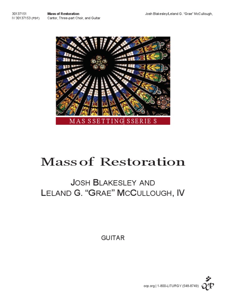 Mass of Restoration: J B L G. "G " M C, Iv | Download Free PDF | Mass ...