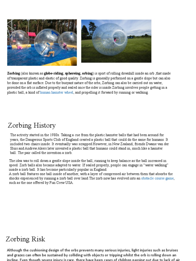 Zorbing Sport | PDF