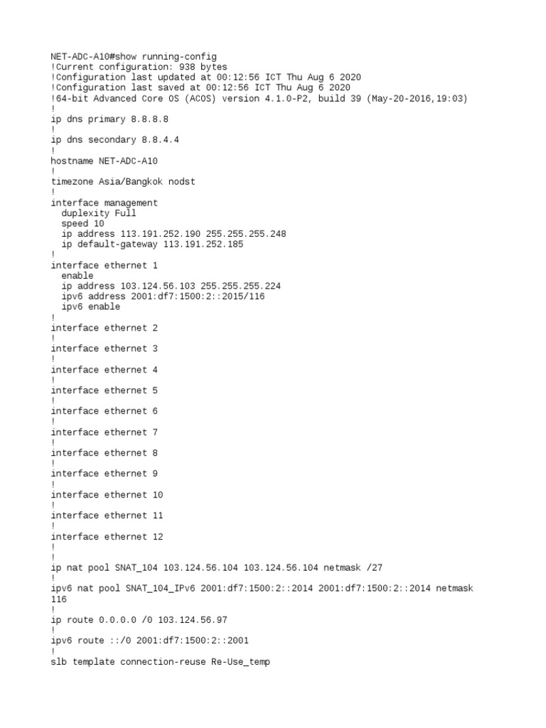 A10 Upgrade Cli | PDF | I Pv6 | Internet Standards