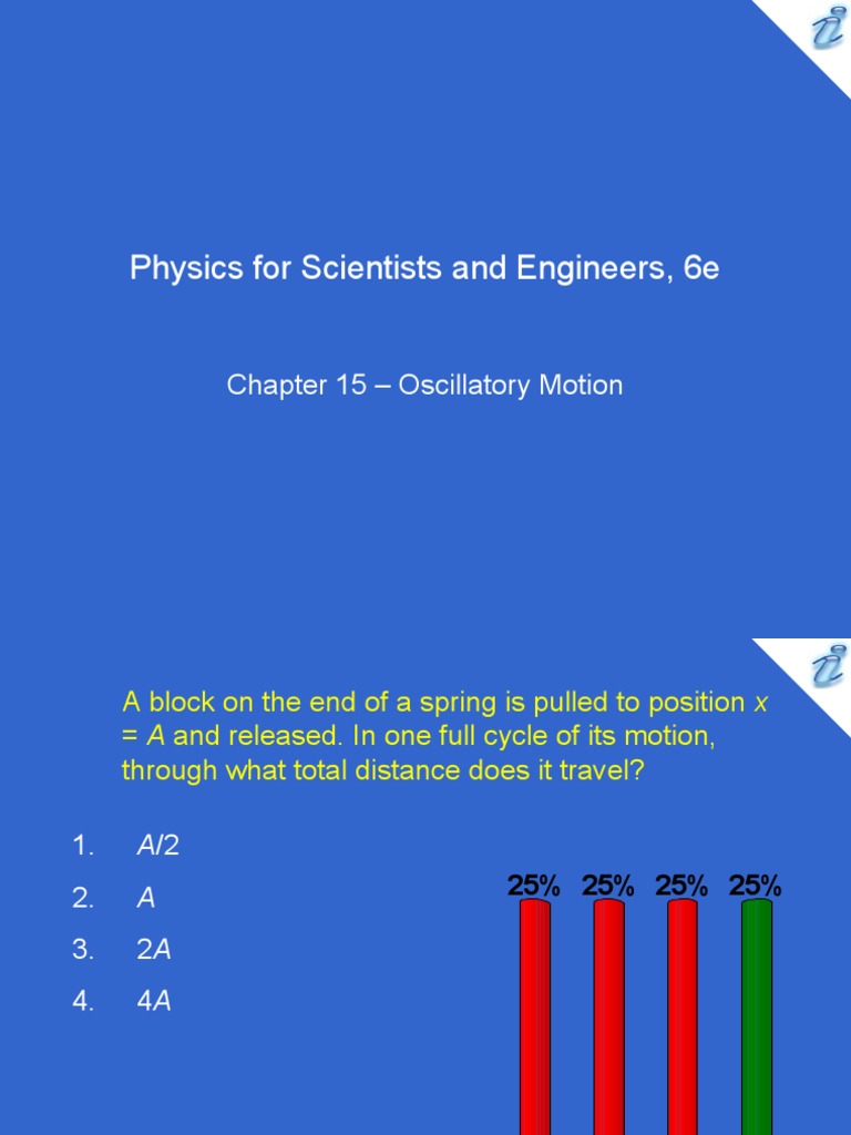 Physics For Scientists and Engineers, 6e: Chapter 15 - Oscillatory Motion | PDF | Velocity ...