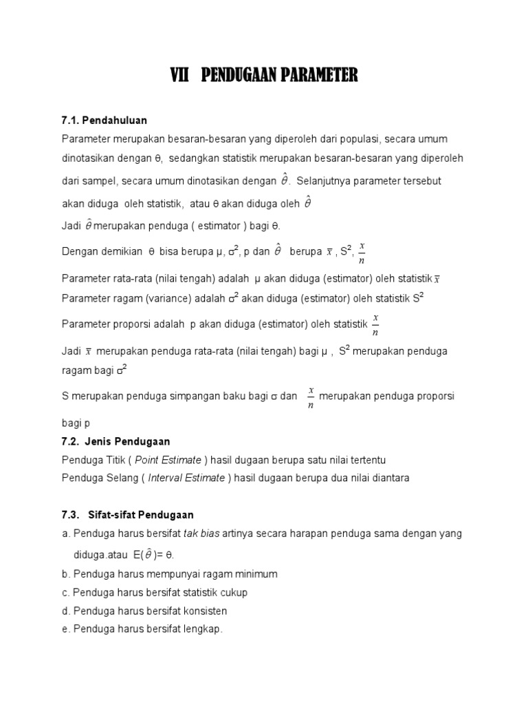 Pendugaan Parameter | PDF