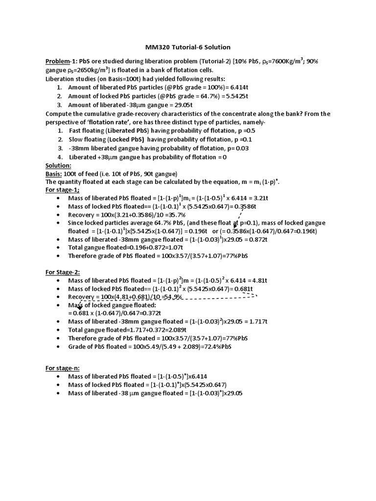Flotation Process Analysis | PDF