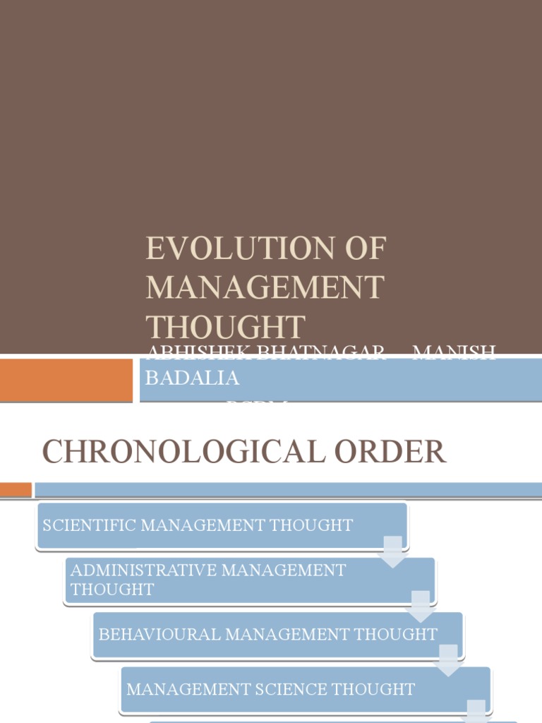 Evolution of Management Thought | PDF