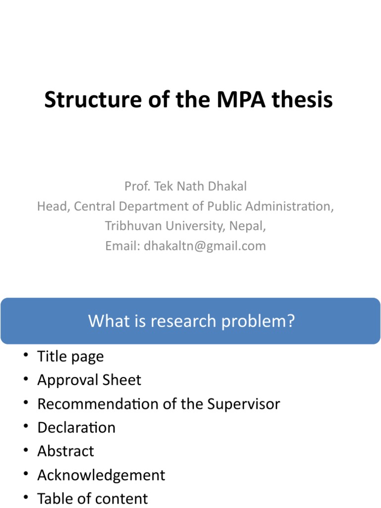 Structure of The MPA Thesis | PDF | Technology & Engineering