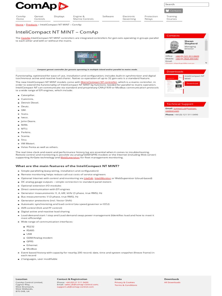 InteliCompact NT MINT Genset Controller - ComAp - ComAp PDF | PDF | General Packet Radio Service ...