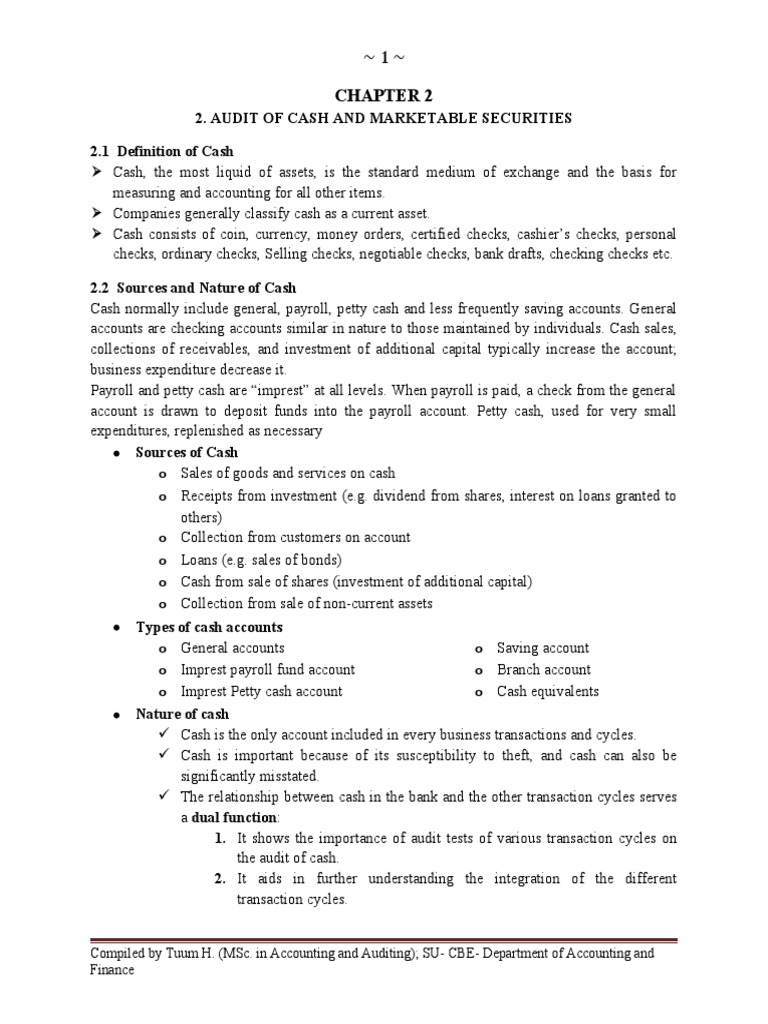 Audit Procedures for Cash Management | PDF | Financial Audit | Audit