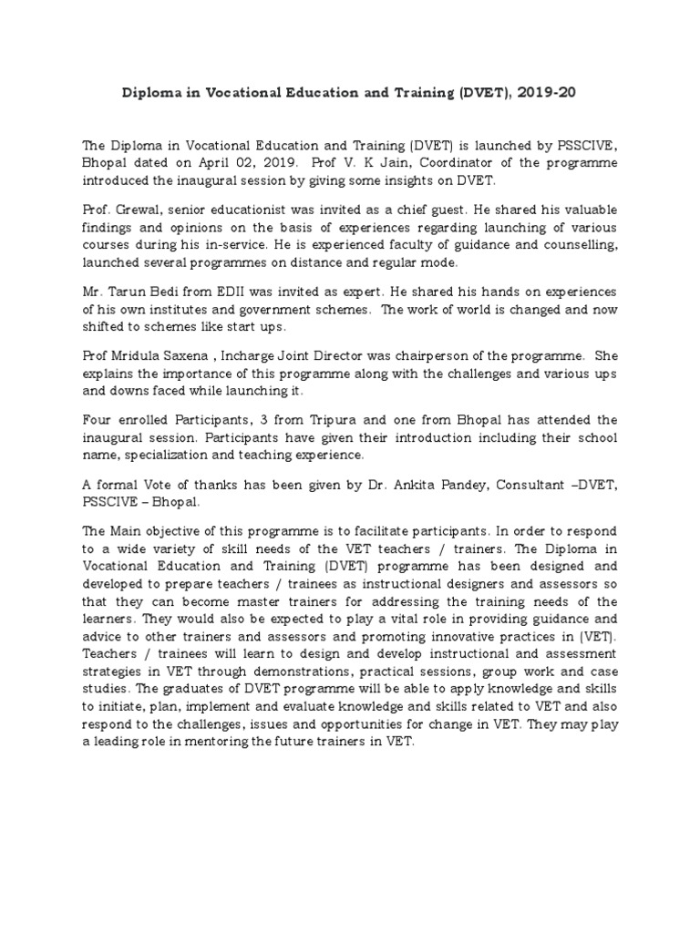 Overview of DVET Program Launch | PDF | Art