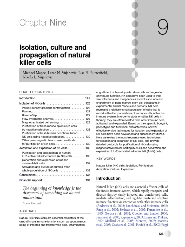 NK Cell Isolation and Purification Methods | PDF | Natural Killer Cell ...
