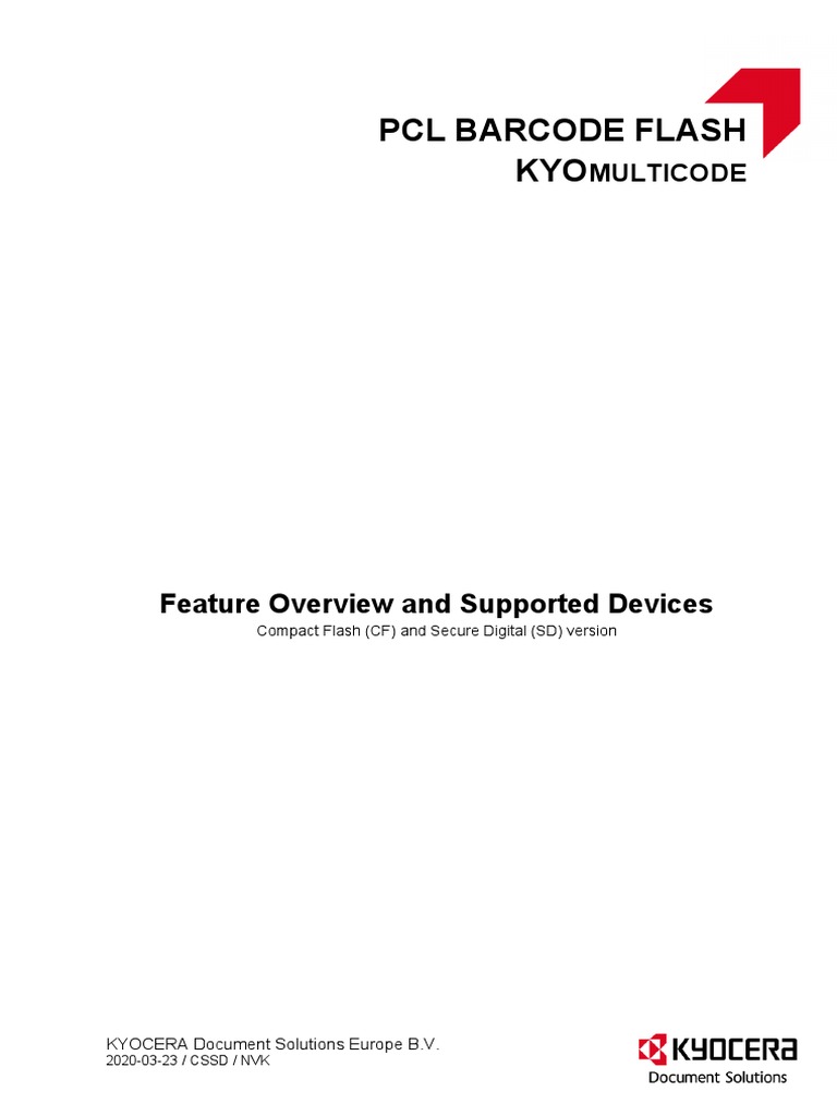PCL Barcode Flash - Supported Models PDF | PDF | Input/Output | Media ...