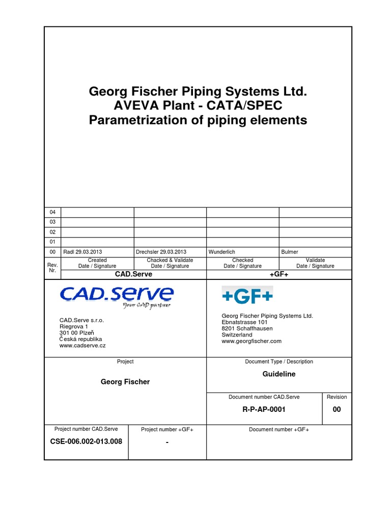 R-P-AP-0001 Rev00 Georg Fischer CATA SPEC Parametrization of Catalogue ...
