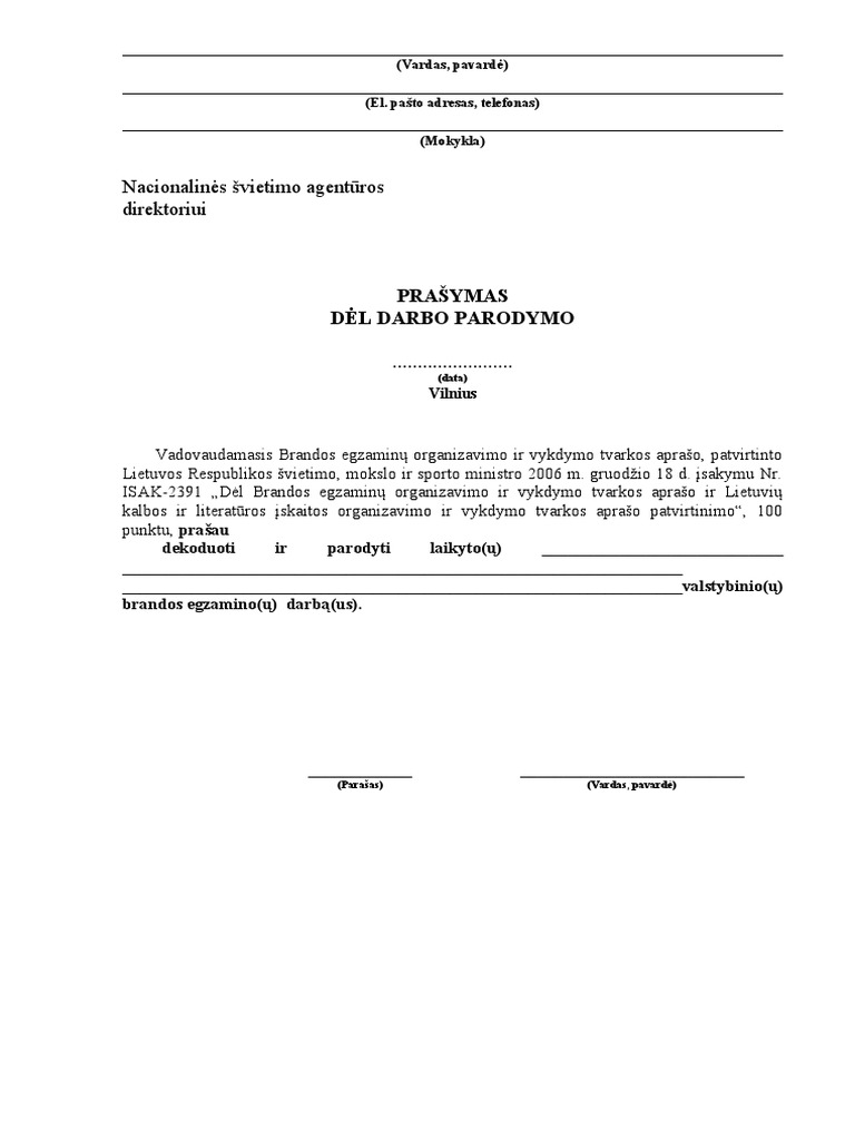 8603 Prasymo Forma 2020 | PDF
