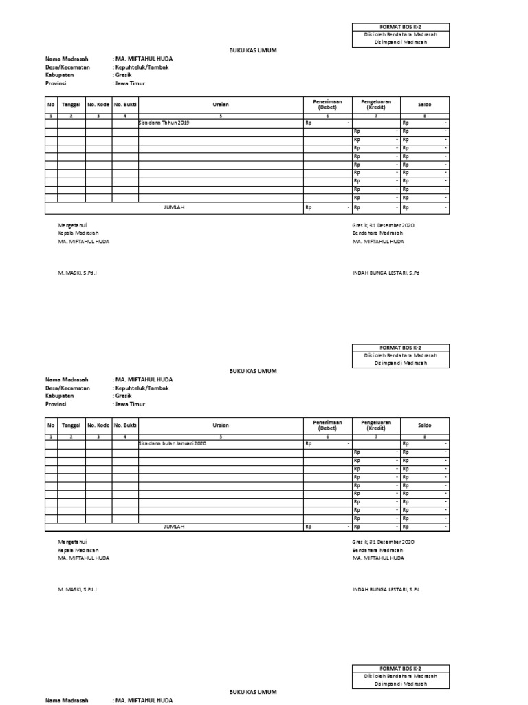 Form Bos K-2 (Bku) | PDF