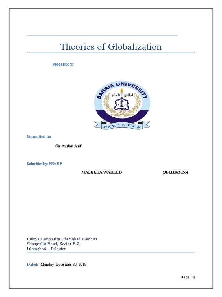 Theories of Globalization: Project | PDF | Food Security | Sustainability
