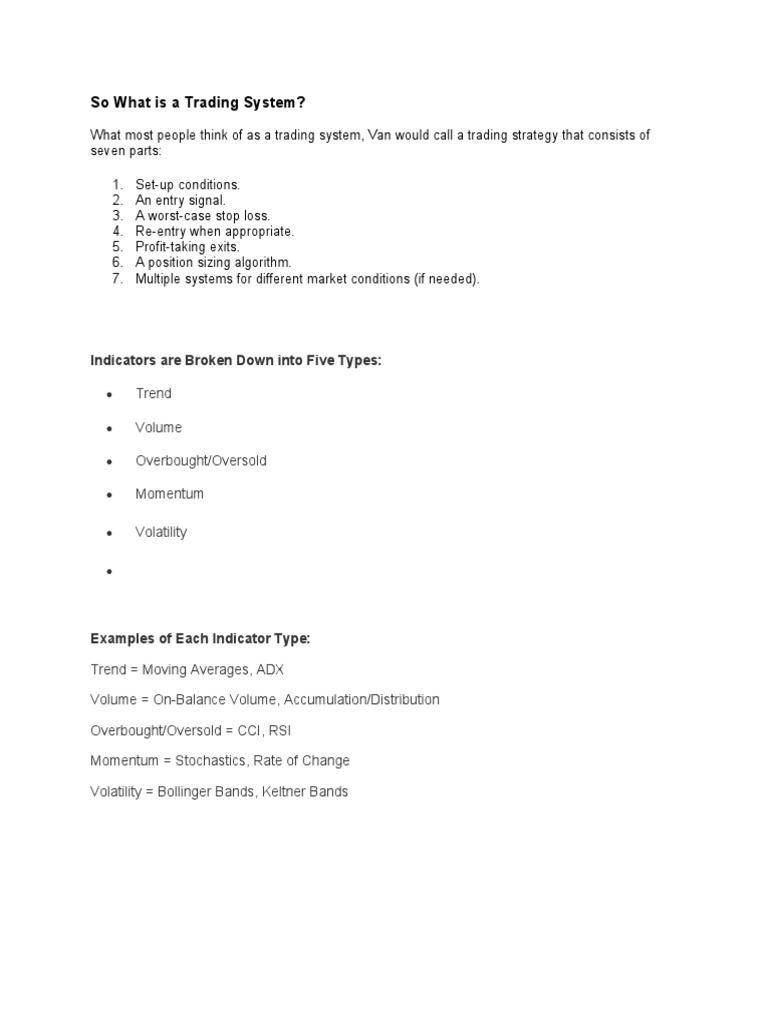 Trading System Components Guide | PDF
