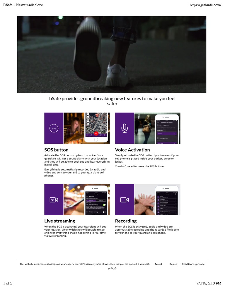 BSafe - Never Walk Alone | PDF | Http Cookie | Privacy