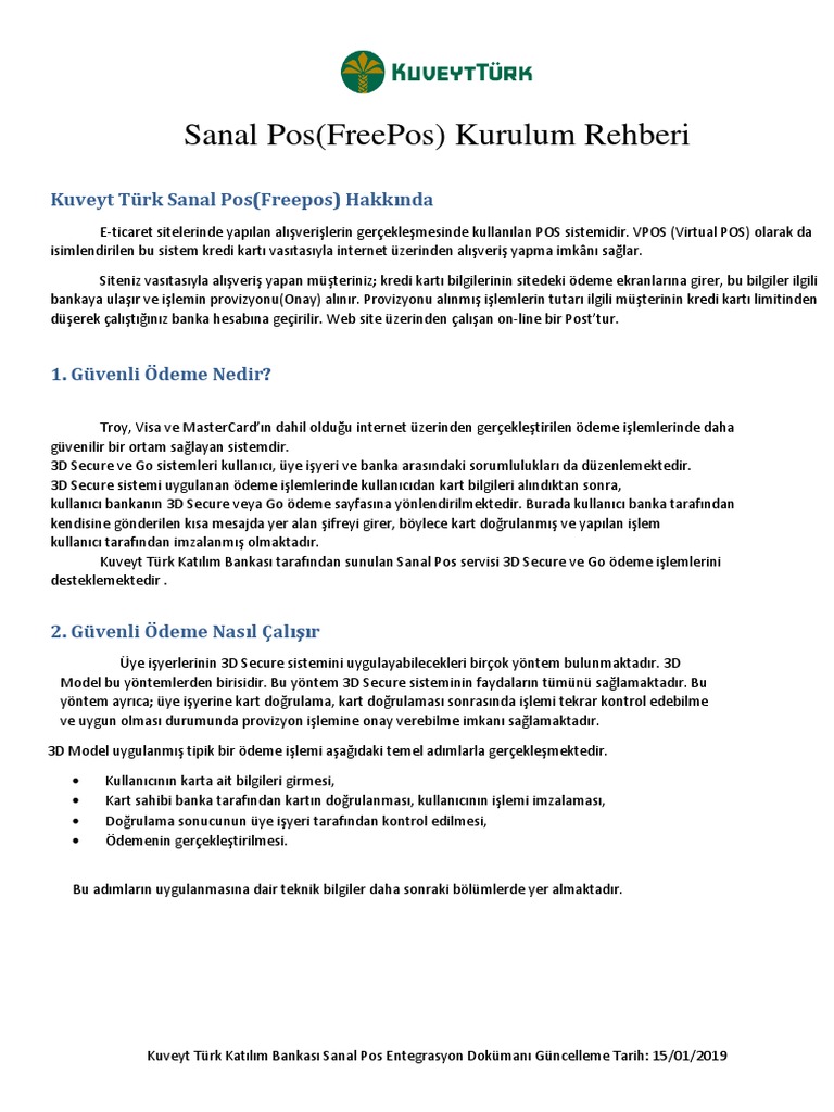 Kuveyt Türk Sanal Pos Kurulum | PDF