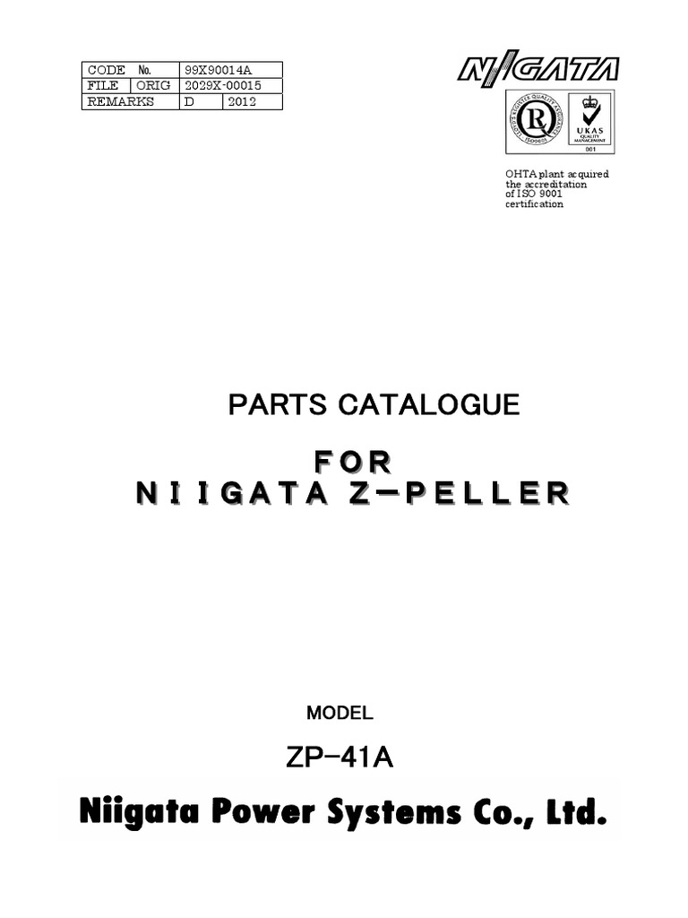 22 Manual de Partes Z-Peller Niigata Zp-41a | PDF
