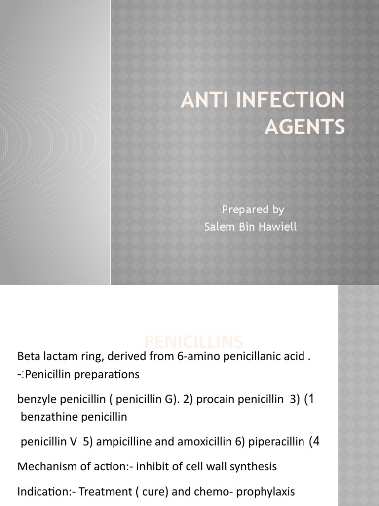 Overview of Anti-Infection Agents | PDF | Penicillin | Rtt