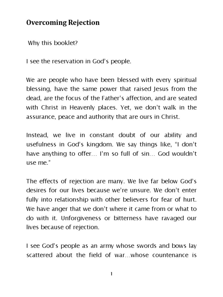 Overcoming Rejection (PDFDrive) PDF | PDF | Satan | Jesus