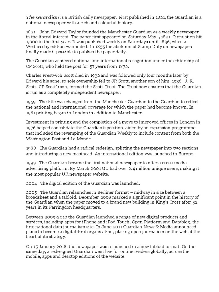 history of the guardian project пашковський | PDF | The Guardian ...