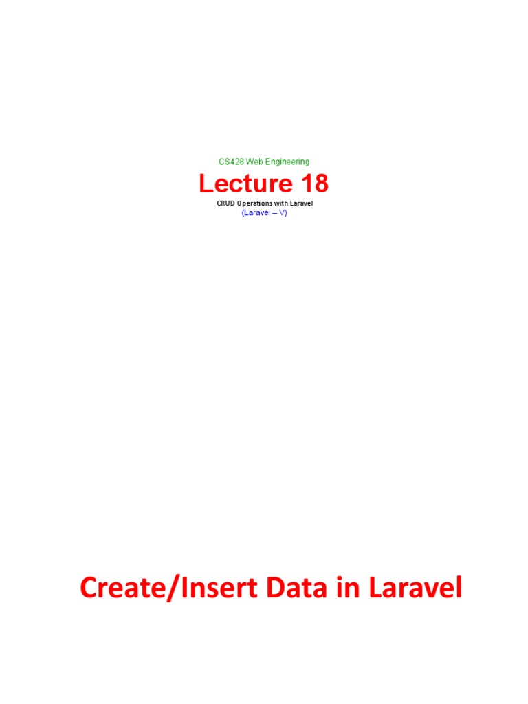 CS428 Web Engineering: CRUD Operations With Laravel | PDF | Method (Computer Programming ...