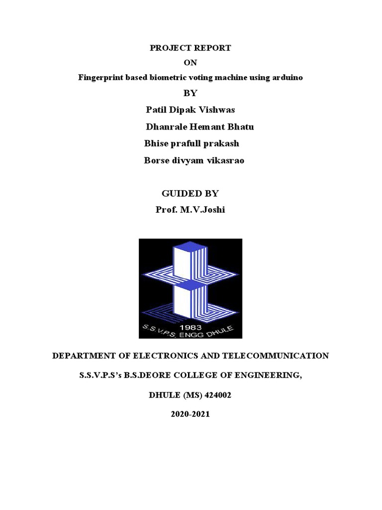 Fingerprint Based Biometric Voting Machine Using Arduino PDF | PDF ...