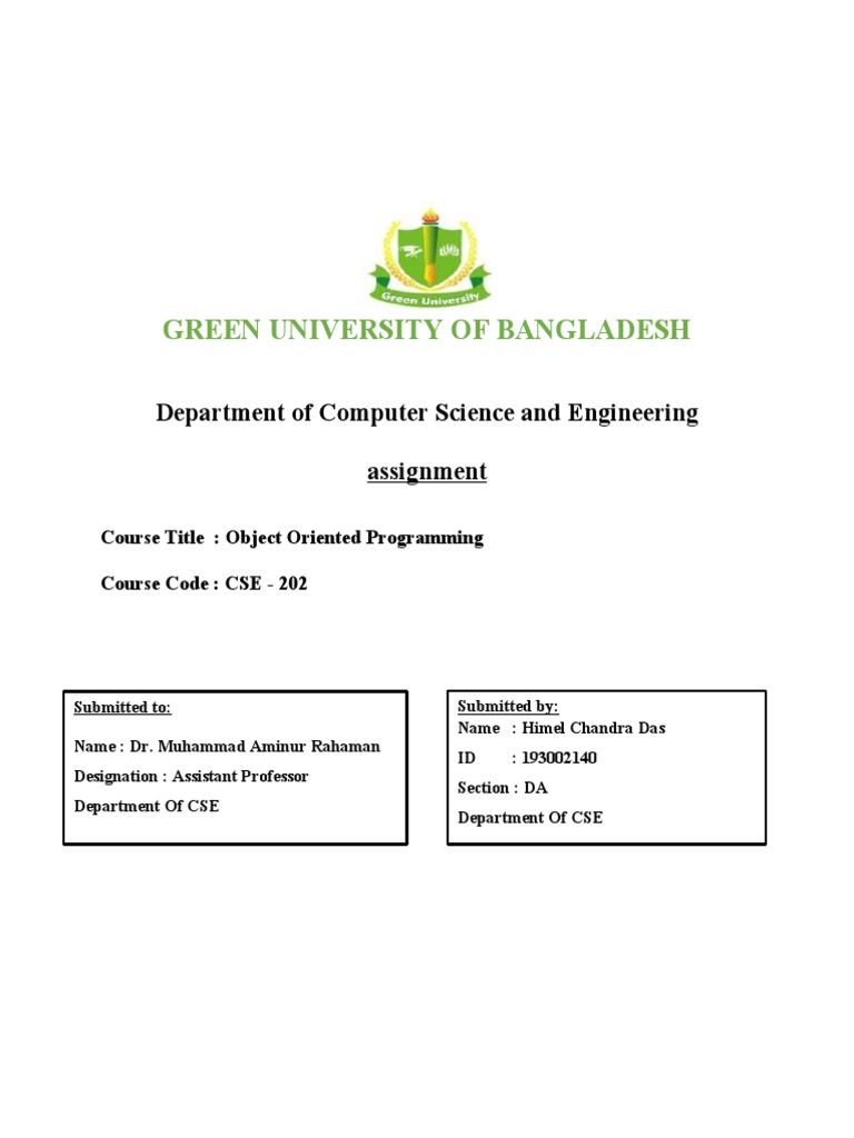 Green University of Bangladesh: Department of Computer Science and ...