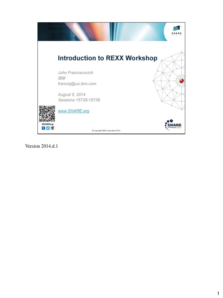 Introduction To REXX Workshop | PDF | Control Flow | String (Computer Science)