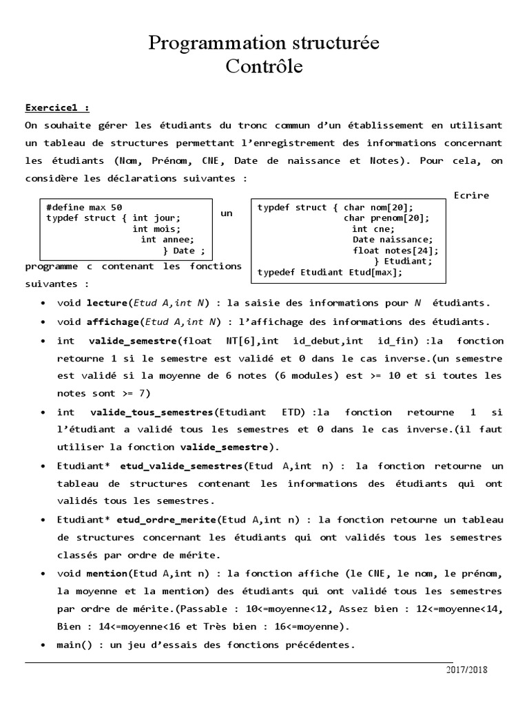 Étudiant | PDF | Programmation informatique | Standards informatiques