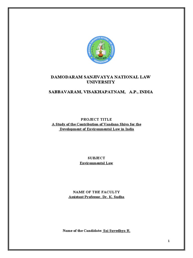 Environmental Law Project | PDF | Ecofeminism | Agriculture