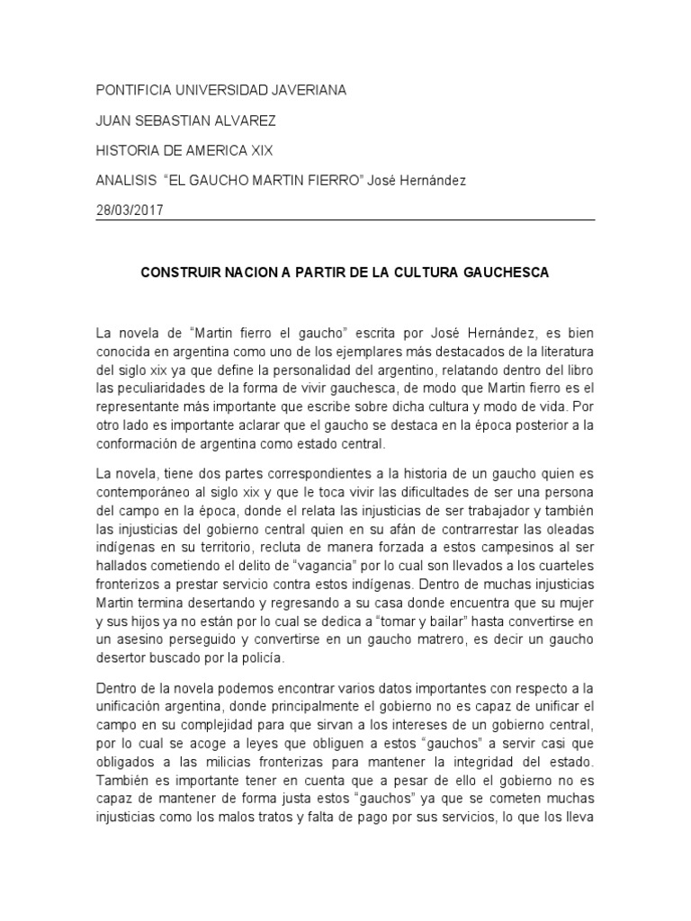 Análisis de "Martín Fierro" y su contexto | PDF | Cultura (general)