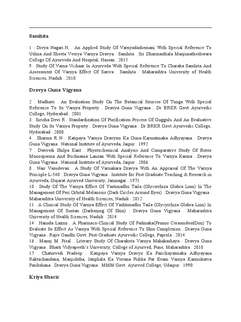 Varnya Dravya | PDF | Ayurveda | Asian Traditional Medicine