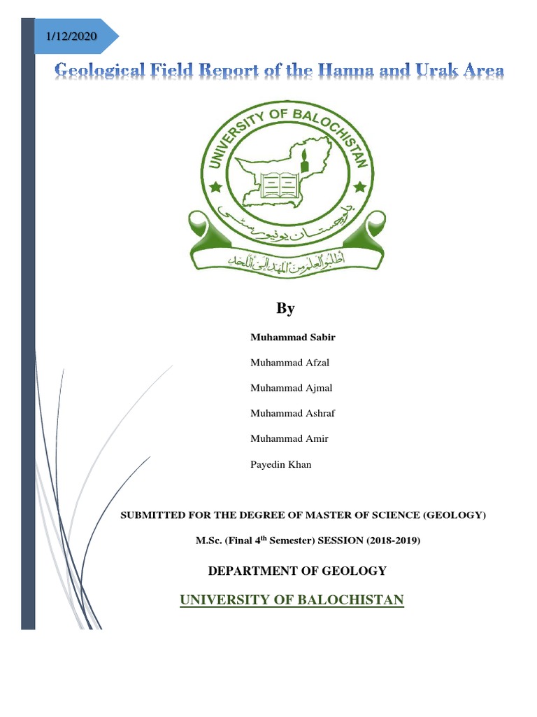 Hanna Urak Region Field Work.... Work Is Going On | PDF | Geological ...