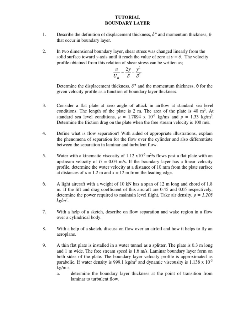 Y y U U: Tutorial Boundary Layer | PDF