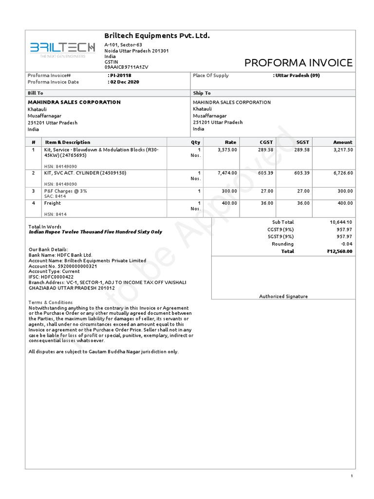 Pi 20118 PDF | PDF | Invoice | Taxation