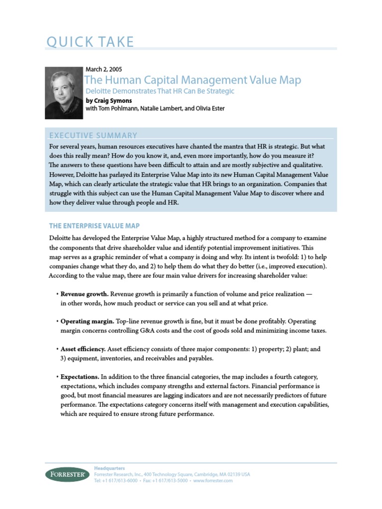 Quick Take: The Human Capital Management Value Map | PDF | Human ...