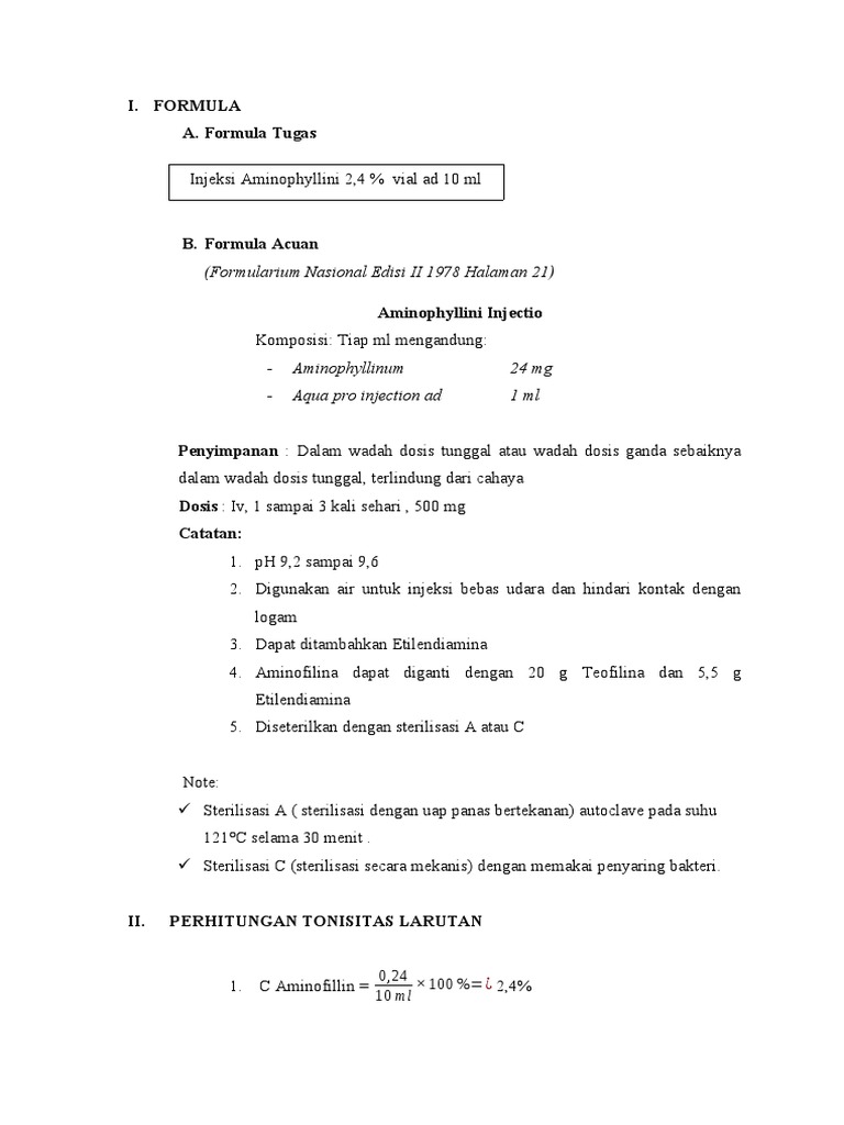 Formula Aminofilin | PDF
