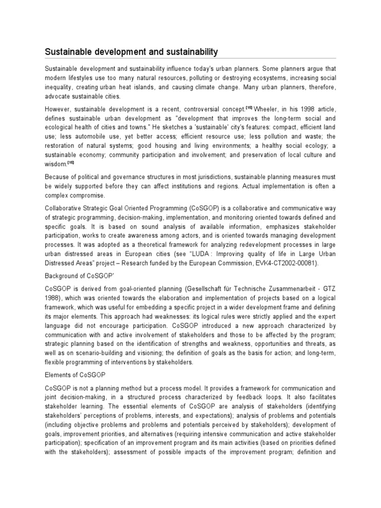 Sustainable Development and Sustainability | Download Free PDF ...