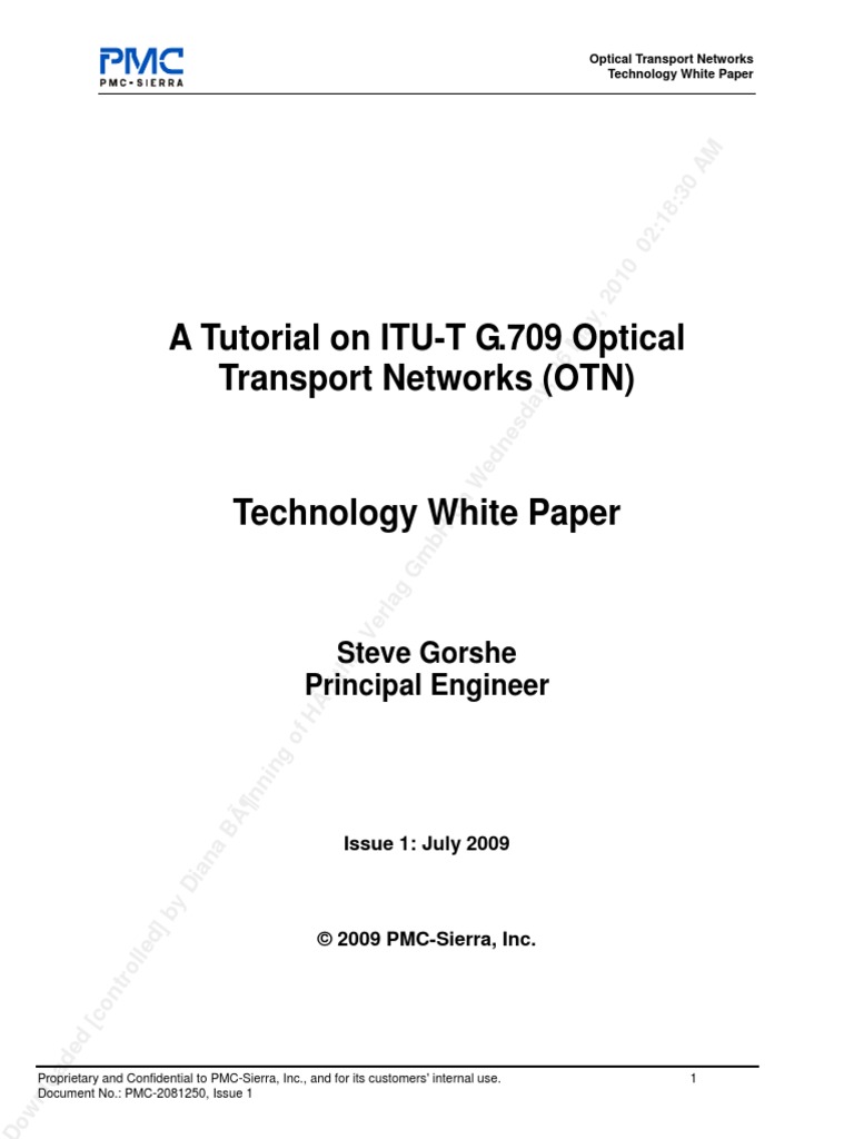 A Tutorial On OTU-T G709 OTN | PDF | Computer Network | Wavelength Division Multiplexing