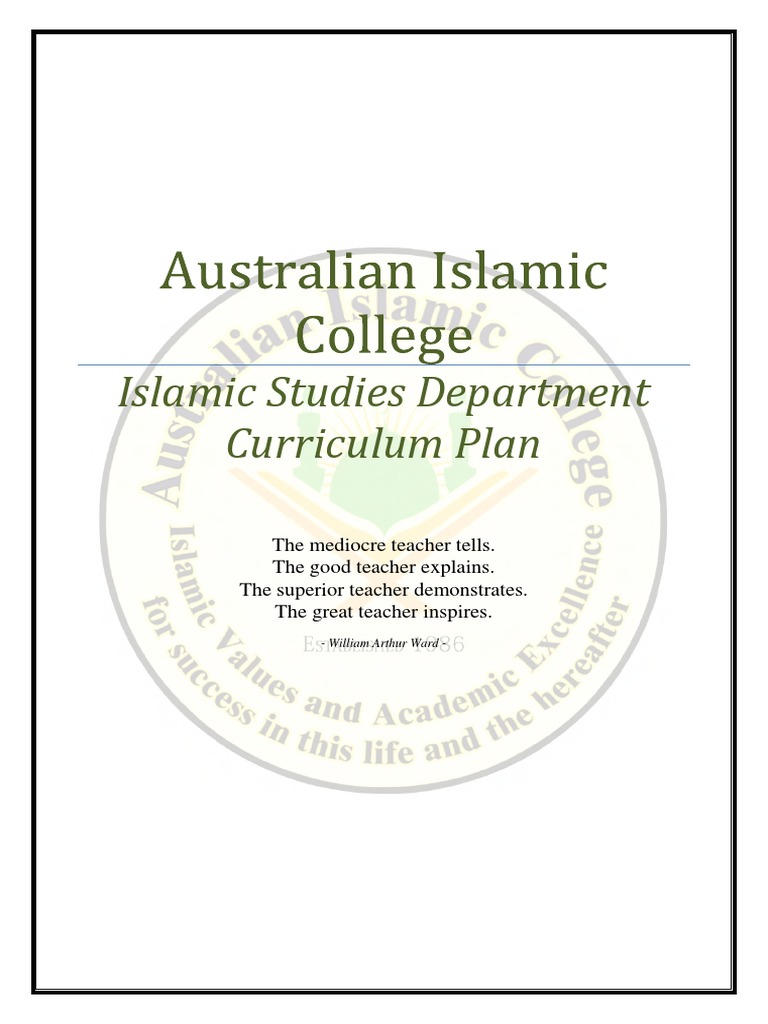 Islamic Studies Curriculum Plan | PDF