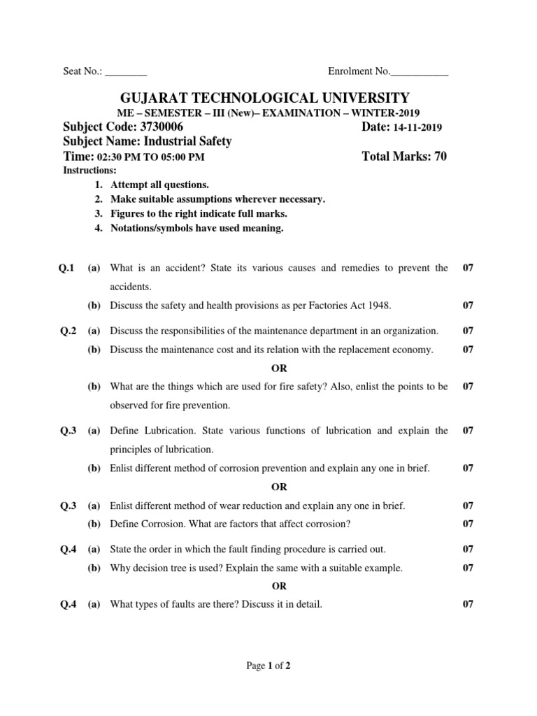 Gujarat Technological University: Subject Code: 3730006 Date: Subject ...
