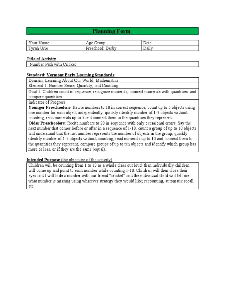 Number Path Activity for Preschoolers | PDF | Wellness