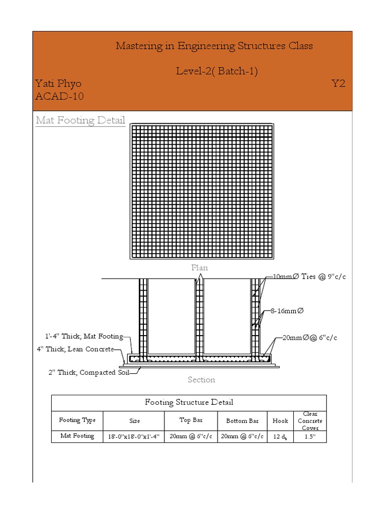 Mat Footing Structural Details Guide | PDF