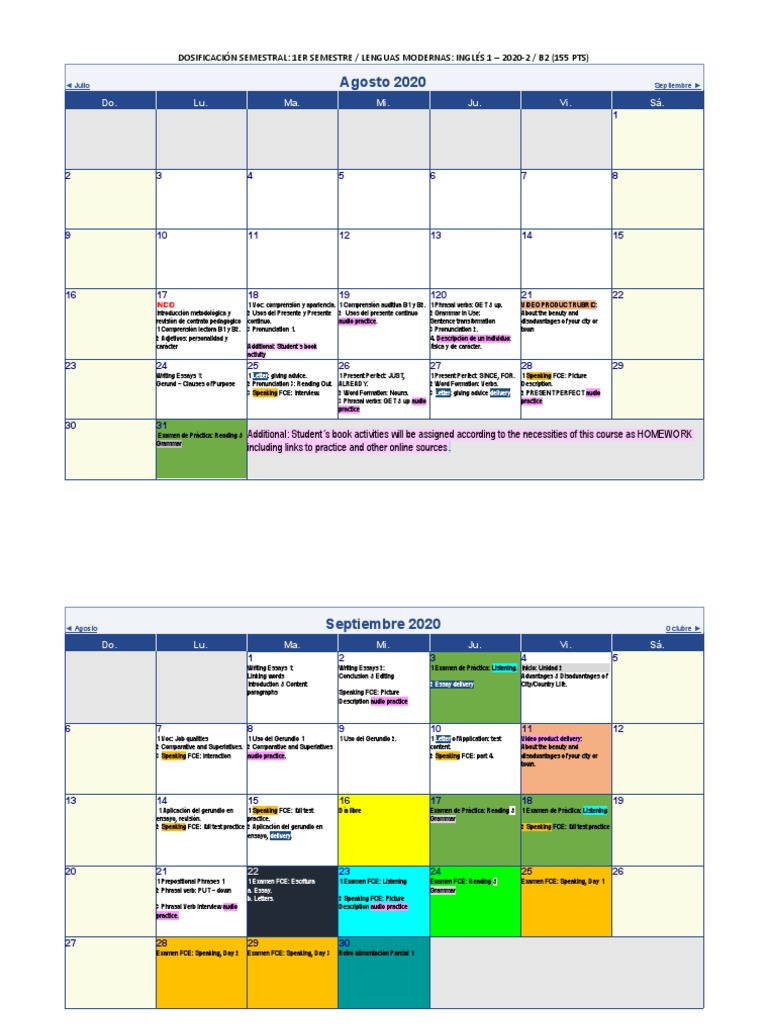 PLAN SEMESTRAL 1er Sem 2020-2 | PDF | Phrase | Grammatical Tense